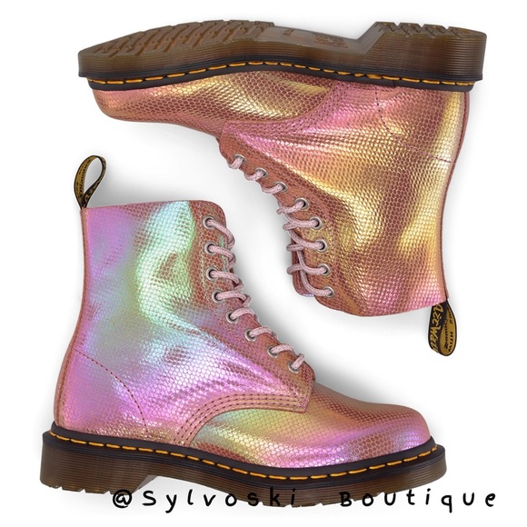 Dr. Martens | Shoes | Dr Martens 46 Pascal Pink Iridescent Texture Boot ...